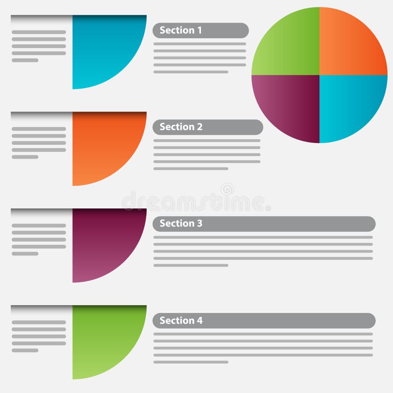Pie Chart Section Icon Set stock vector. Illustration of graph - 58492697