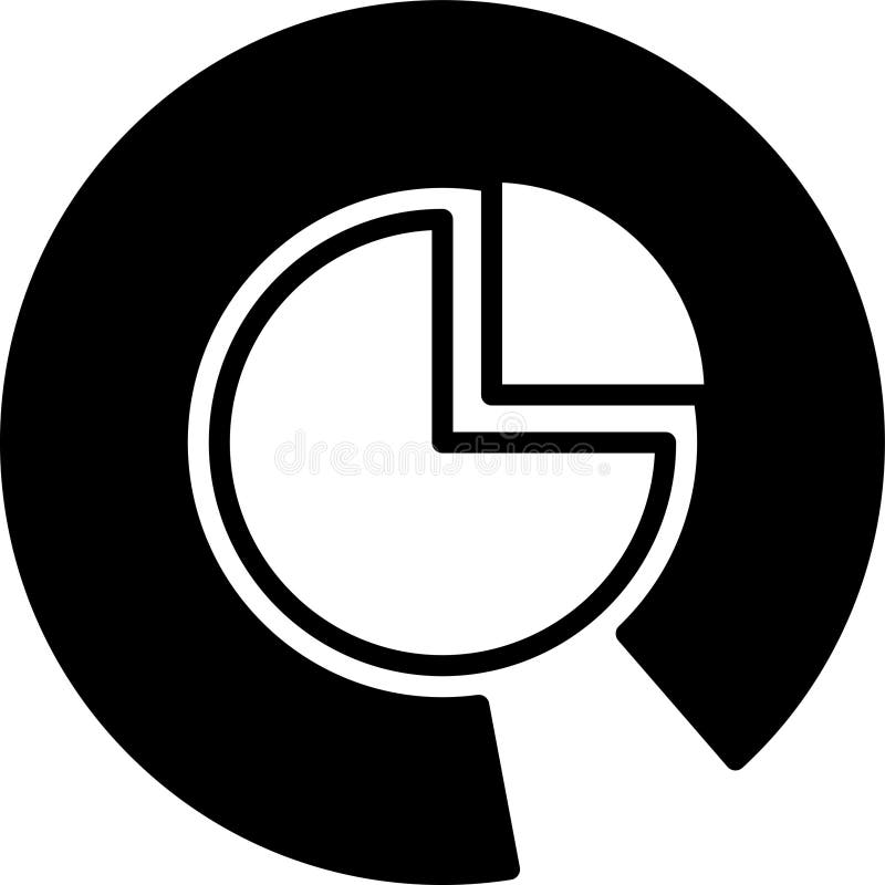 A Pie Chart is Shown in Black and White Stock Vector - Illustration of ...