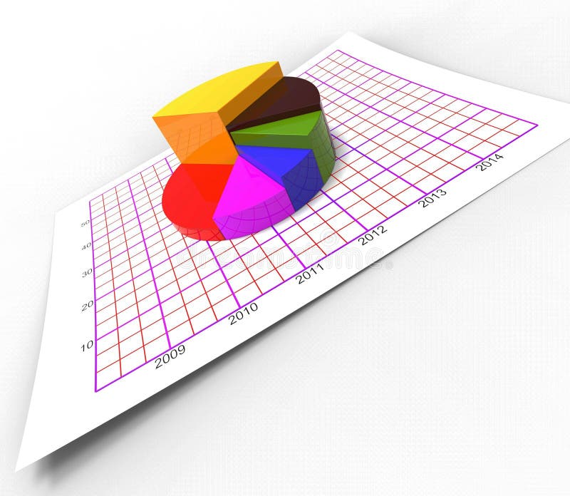 Pie Chart Shows Business Graph and Biz Stock Illustration ...