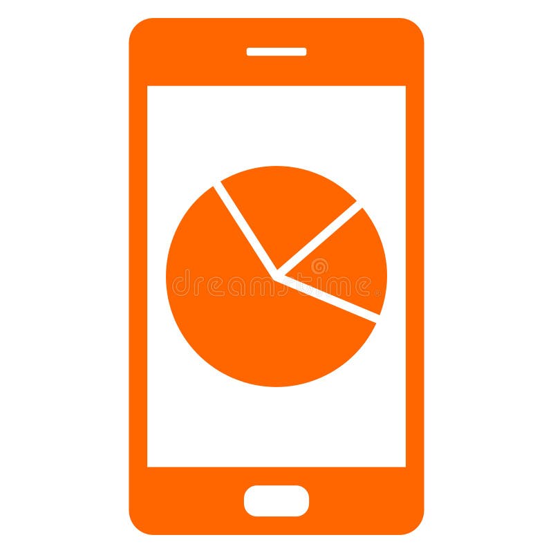 Pie chart and smartphone stock vector. Illustration of orange - 189325640