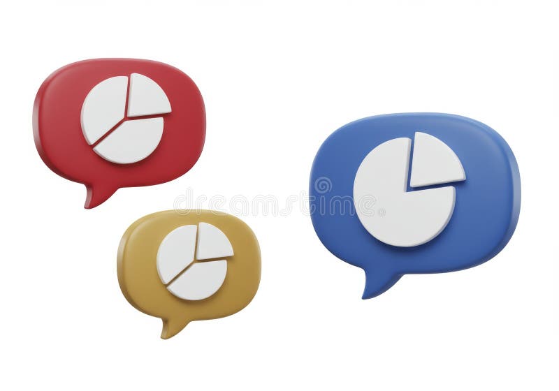 Pie Chart in Speech Bubbles Showing Data Analysis Concept Stock ...