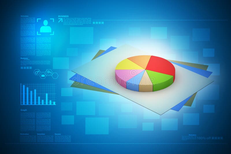 Pie chart with statement stock illustration. Illustration of charts ...