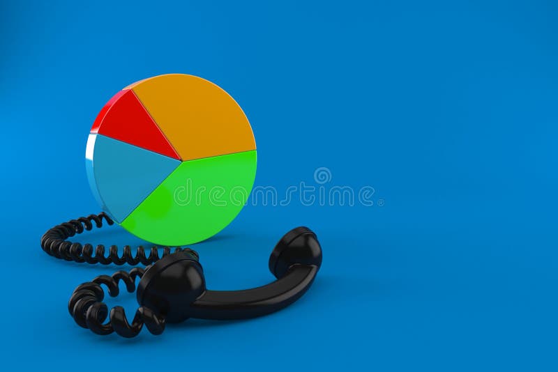 Pie Chart with Telephone Handset Stock Illustration - Illustration of ...