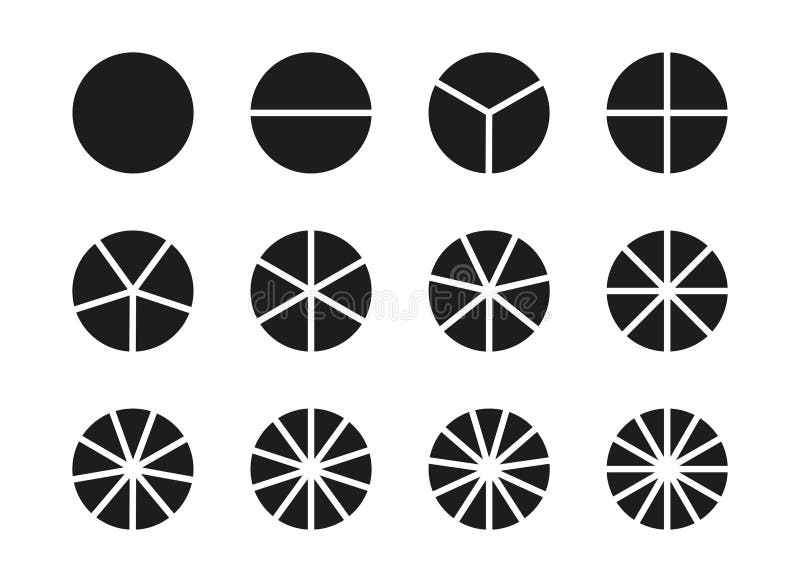 Pie Chart Template. Diagram Wheel Parts from 1 To 12. Sectors Divide ...