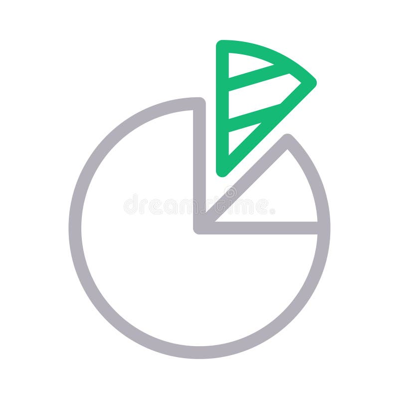 Pie Chart Thin Color Line Vector Icon Stock Vector - Illustration of ...
