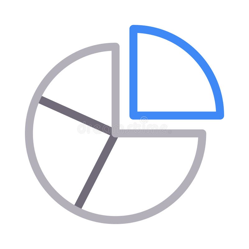 Pie Chart Thin Color Line Vector Icon Stock Vector - Illustration of ...