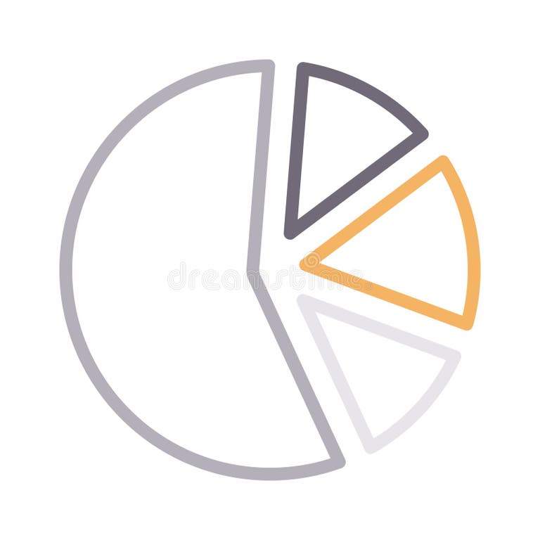 Pie Chart Thin Line Color Vector Icon Stock Vector - Illustration of ...