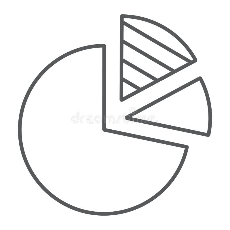 Pie Chart Thin Line Icon, Data and Analytics Stock Vector ...