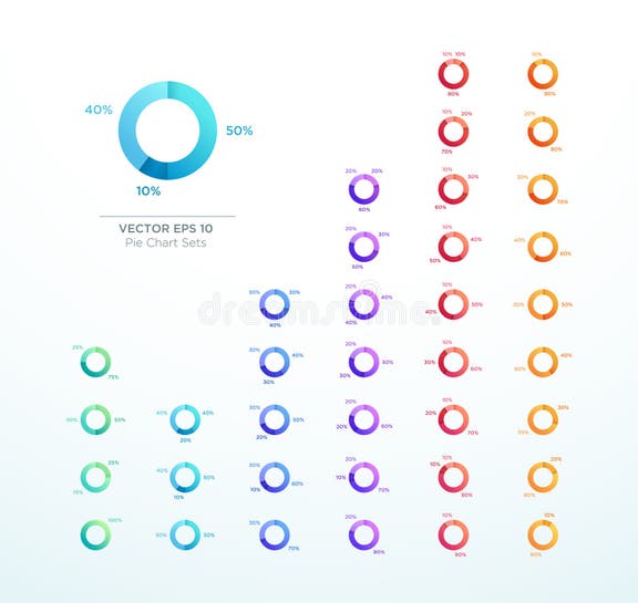 Pie Chart Vector Circle Diagram Infographic 3d Ring Set Stock Vector ...