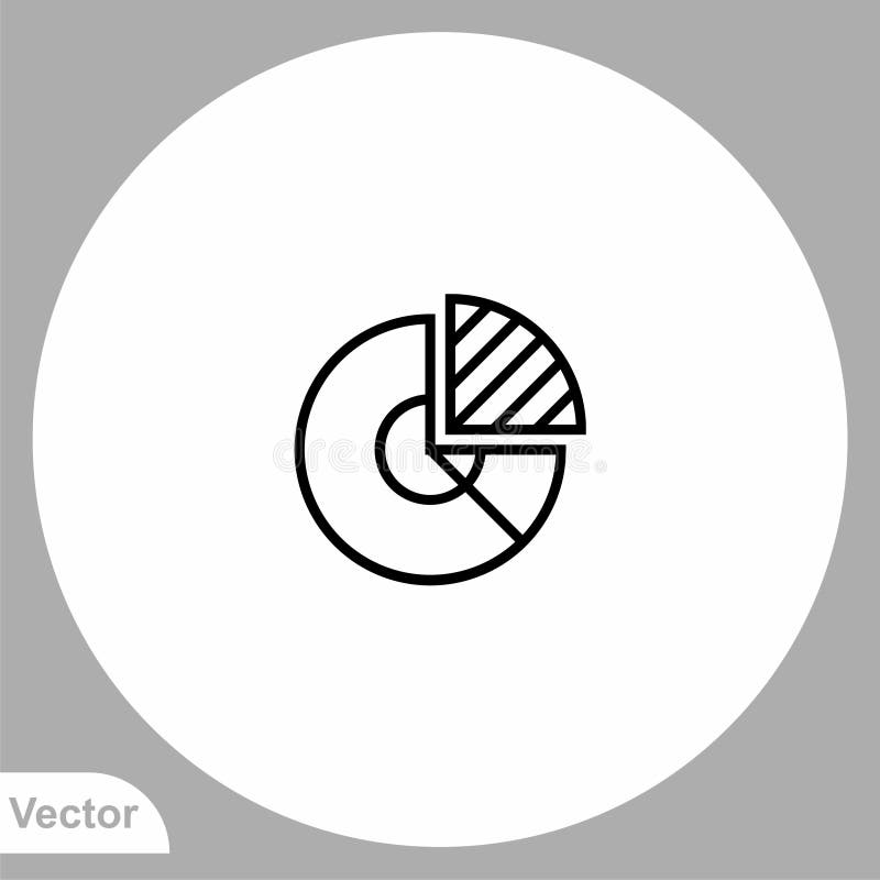 Pie Chart Vector Icon Sign Symbol Stock Vector - Illustration of ...