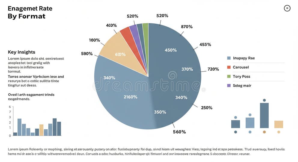 Pie Chart Visualizing Engagement Rates by Format, Featuring Sections in ...