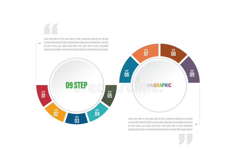 Step Infographics Pie Charts Elements with 1 To 15 Steps, Options ...