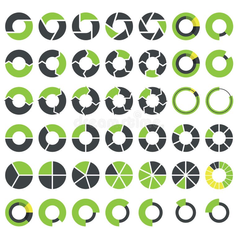 Pie Charts and Circular Graph Infographics Stock Vector - Illustration ...