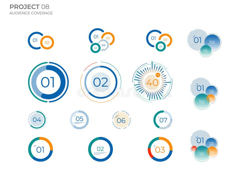 Pie Charts. Finance Elements Commercial Vector Illustration. Stock ...