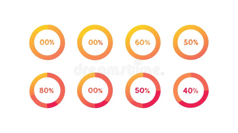 Pie Charts with Percentage Breakdowns, Statistical Data Icons, Vector Design Generative AI Stock ...