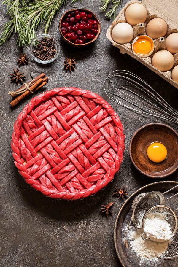 Pie Color With A Braid From Dough Stock Image Image Of Colored Flour 128904265