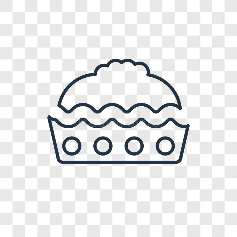 Pie Concept Vector Linear Icon Isolated on Transparent Background, Pie ...