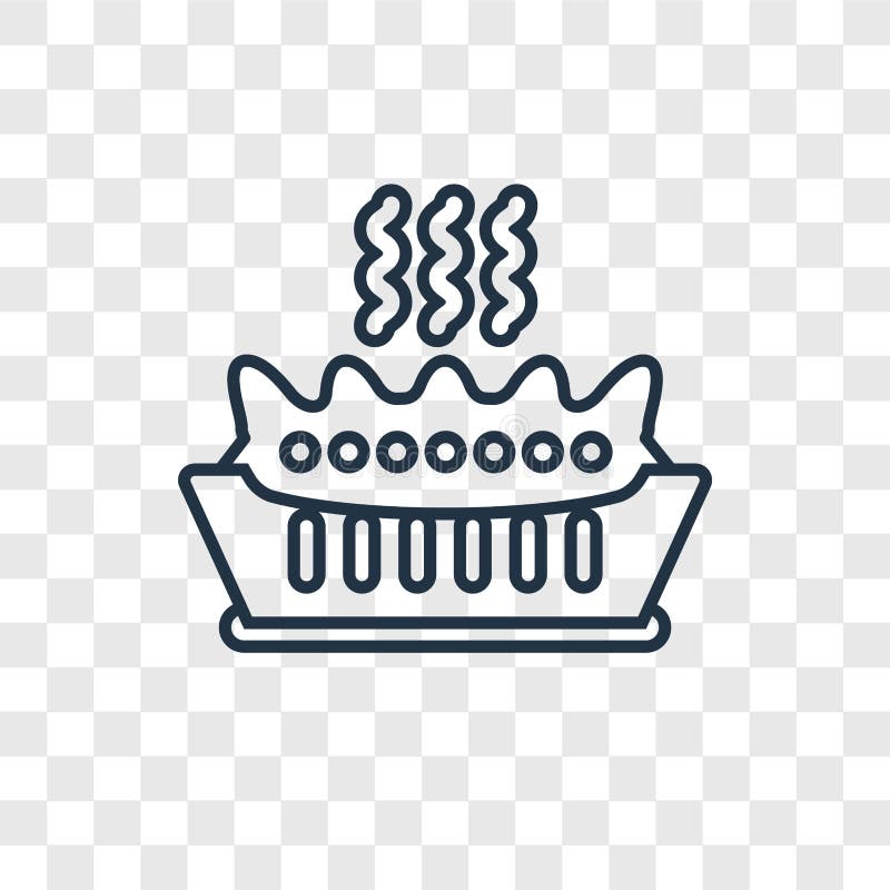 Pie Concept Vector Linear Icon Isolated on Transparent Background, Pie ...