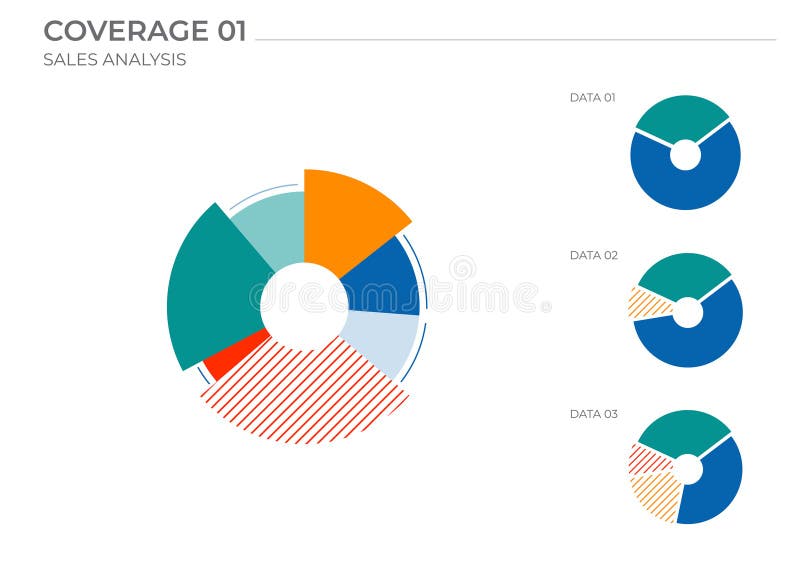 Pie Data Analysis Charts in Color. Vector Elements Charts. Stock Vector ...