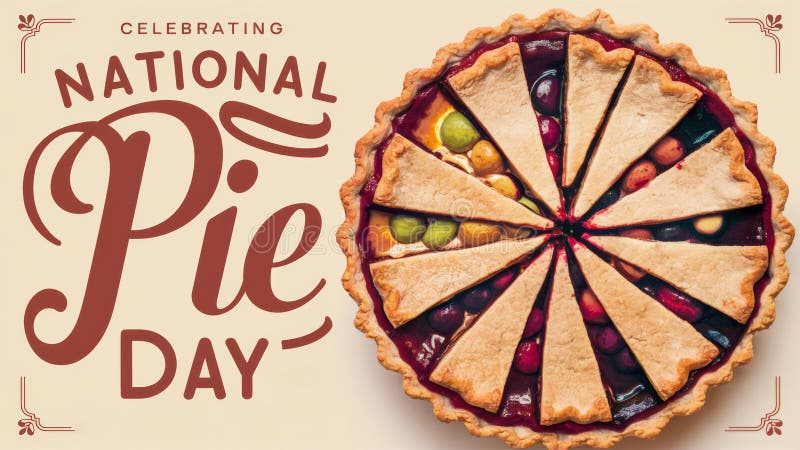 A Pie Day Poster with a Large Fruit Pie on it, AI Stock Photo - Image ...