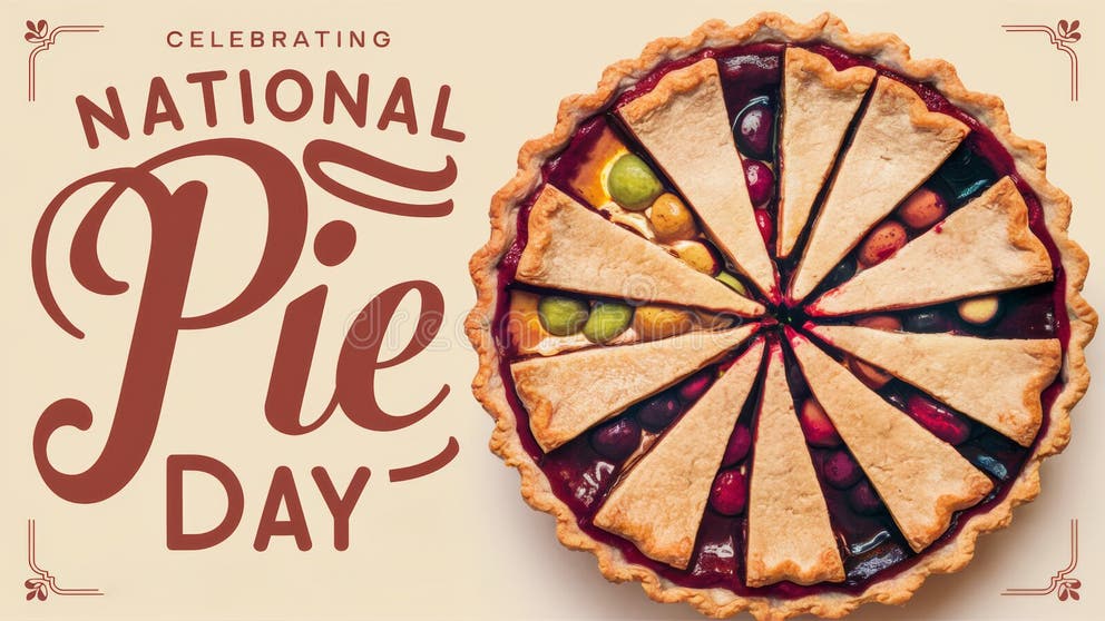 A Pie Day Poster with a Large Fruit Pie on it, AI Stock Photo - Image ...