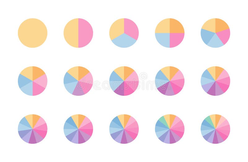 Pie Diagram. Round Scheme with Sectors. Circle Chart Divided into ...