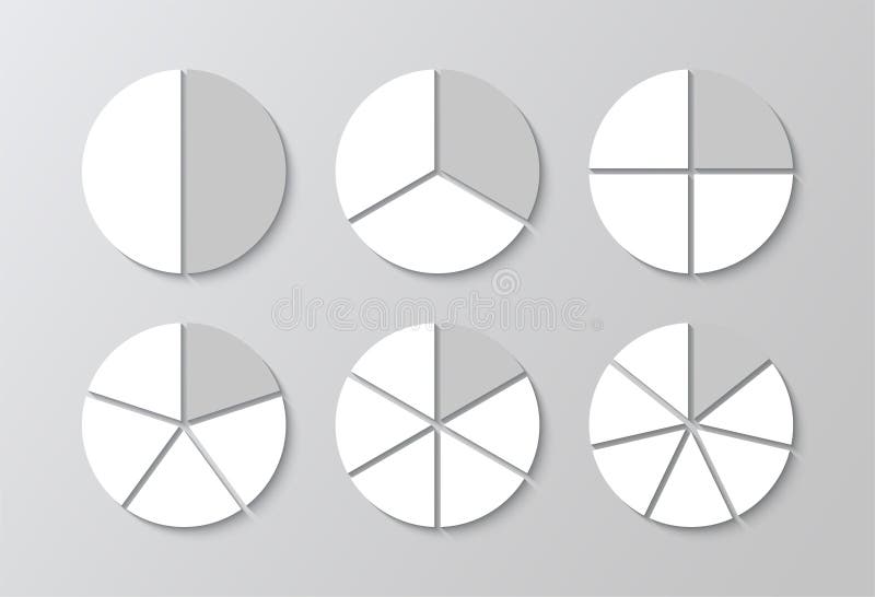 Pie Diagram in Shades of Gray Colors. Circle Section Template. Circular ...