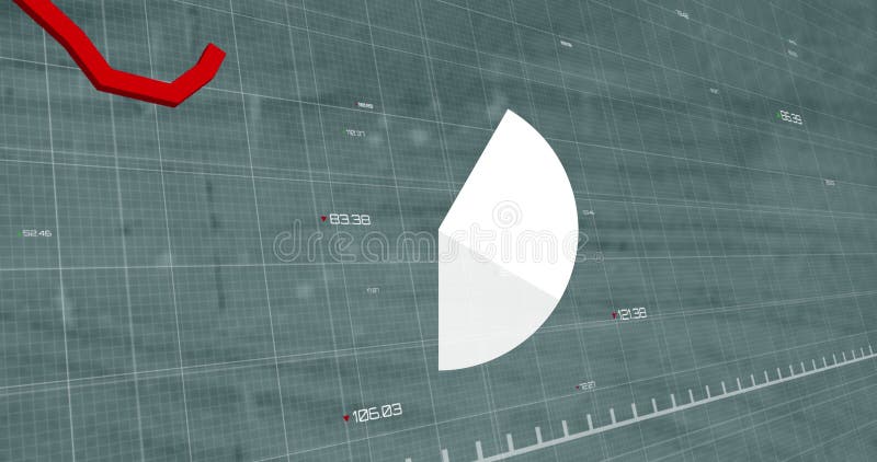 Pie Graph and Red Graph Moving Over Financial Data Processing Against ...