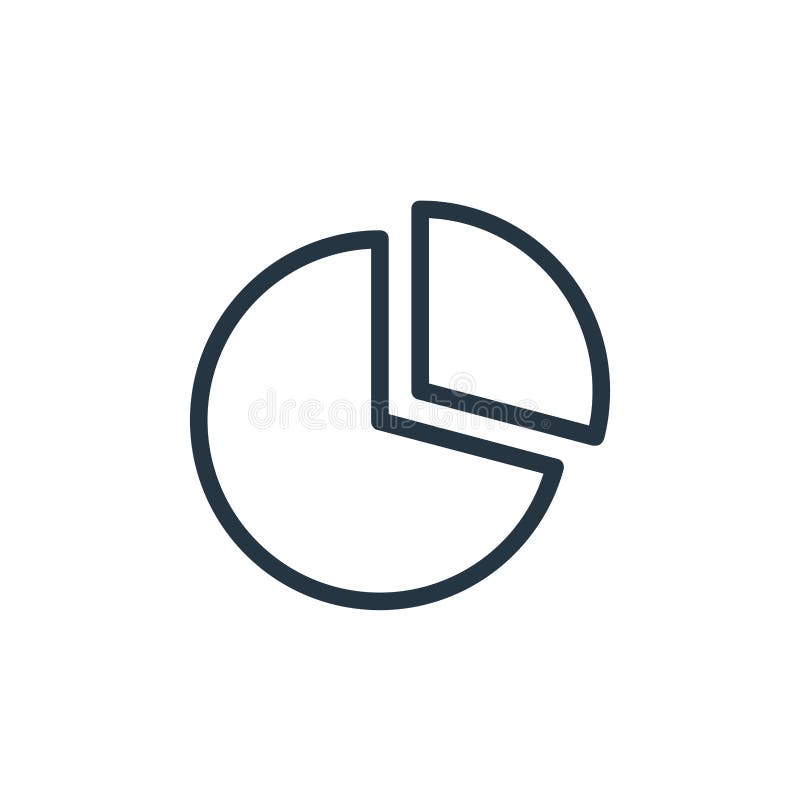 Pie Graph Vector Icon Isolated on White Background. Outline, Thin Line ...