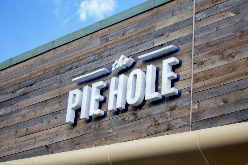The Pie Hole Restaurant Sign Editorial Stock Photo - Image of diner ...