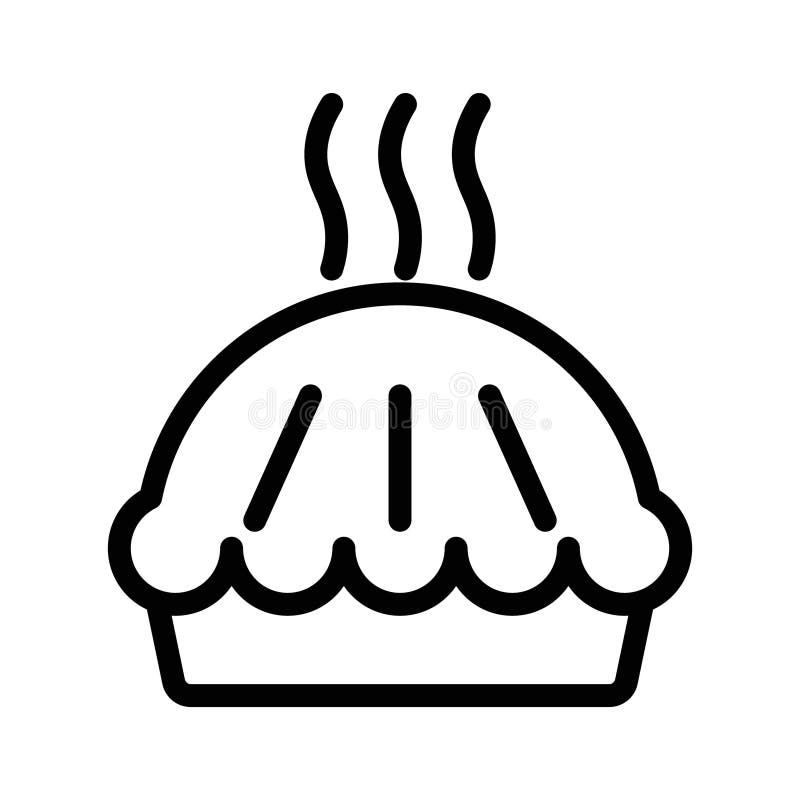 Pie Icon Linear Logo Mark in Black and White Stock Vector ...