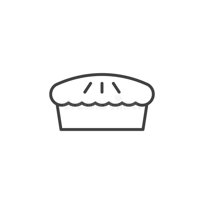 Pie Icon Set. Hot Apple Pie Vector Symbol in Black Filled and Outlined ...
