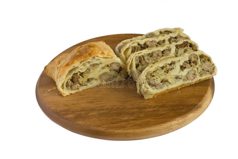 Pie with meat and cheese stock photo. Image of baking - 5108734