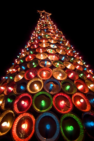 Pie Pan Christmas Tree stock image. Image of silly, holiday - 1647187