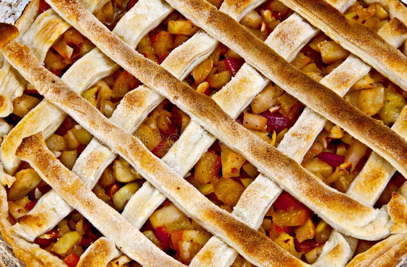 Pie with peach and apple stock photo. Image of ingredient - 15928396