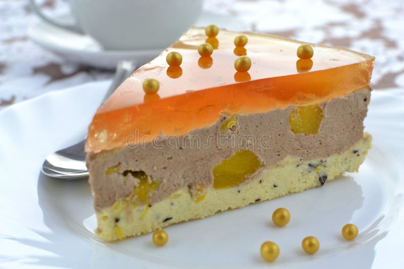 Cake - peach glacier stock photo. Image of cake, sweet - 311383392