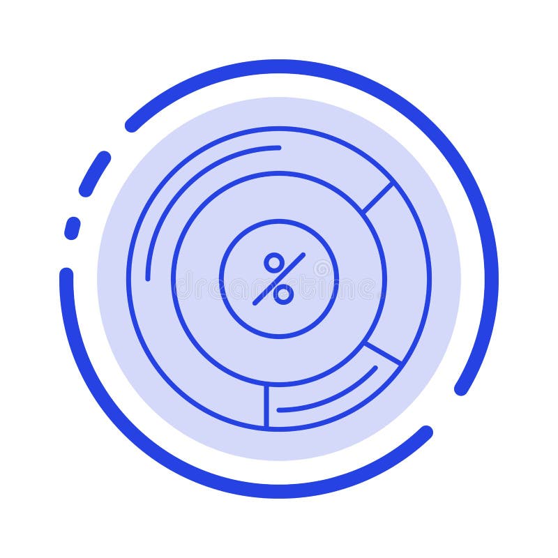 Pie, Percentage, Chart, Share Blue Dotted Line Line Icon Stock Vector ...
