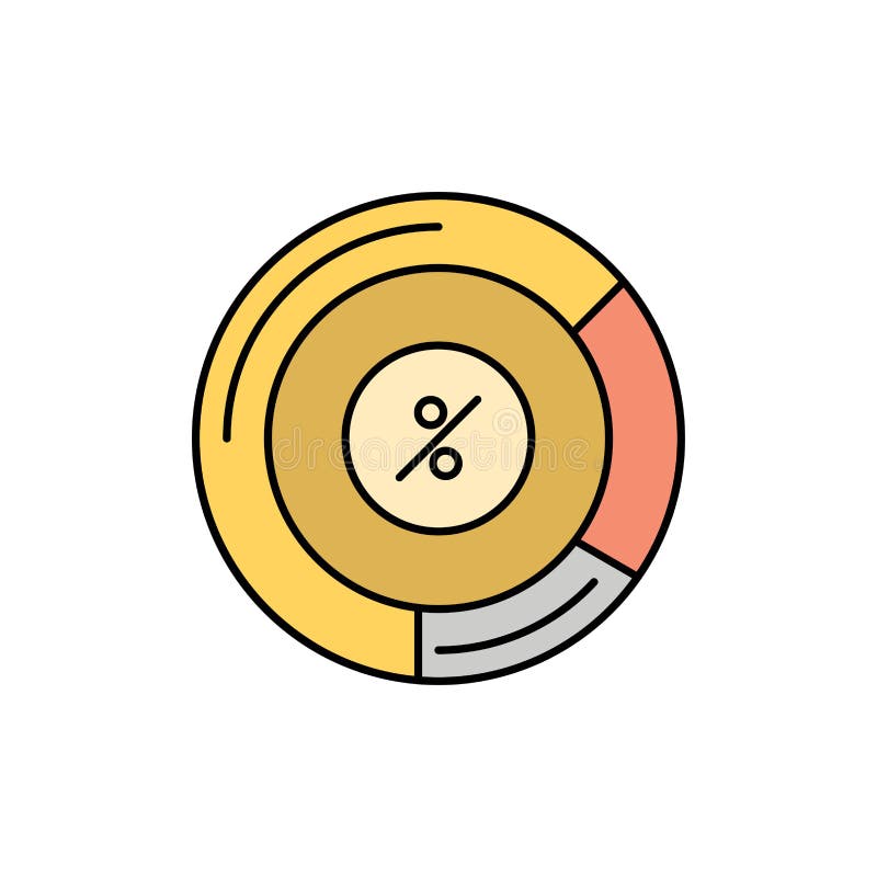 Pie, Percentage, Chart, Share Flat Color Icon. Vector Icon Banner ...