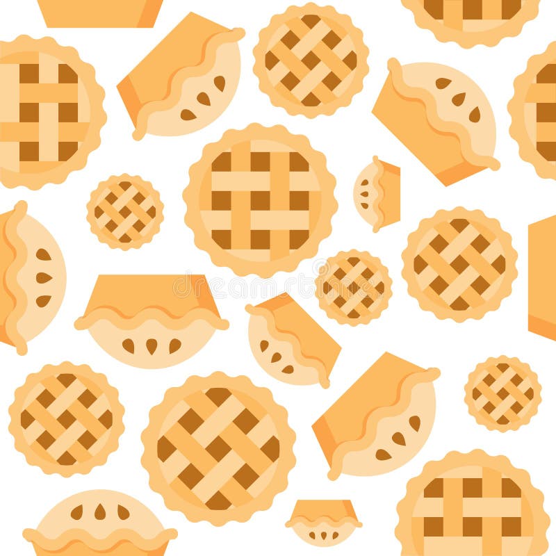Pie Seamless Pattern Bakery Product Flat Design Stock Vector ...