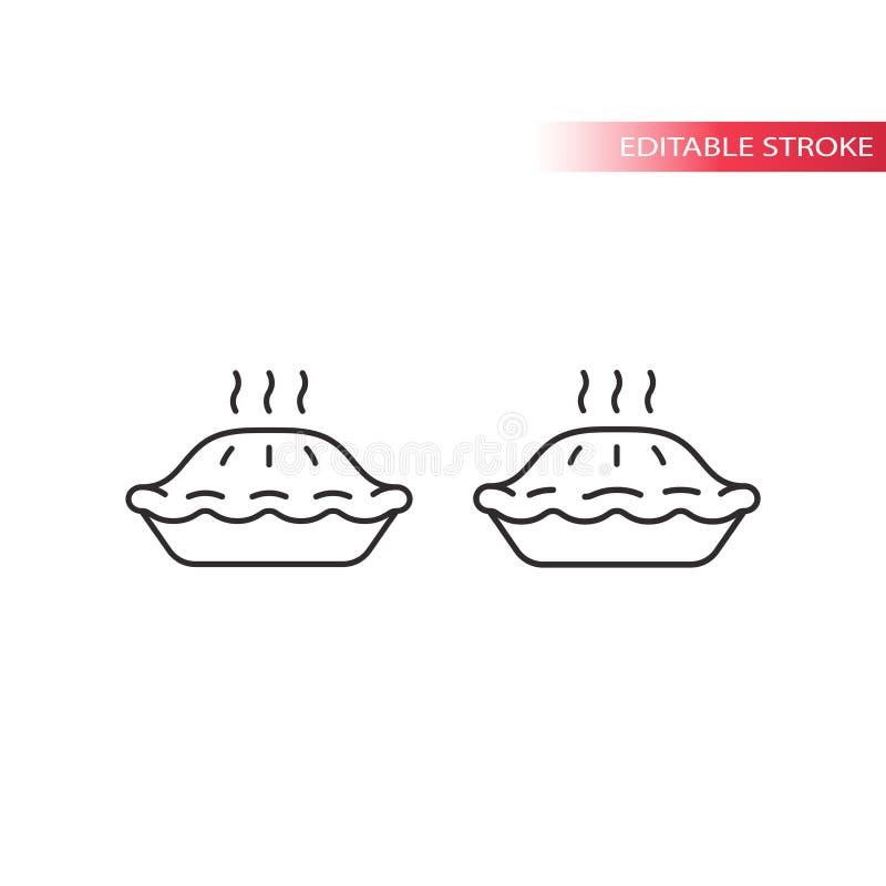 Pie Simple Vector Line Icon. Hot Pie in Platter with Steam. Stock ...