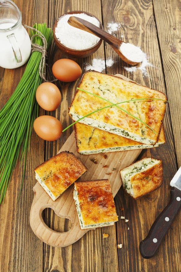 Pie with spring onion stock photo. Image of cooked, pastry - 80166362