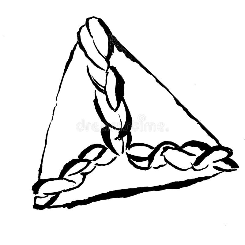 Pie Triangular Shape Pastry Ink Illustration Stock Illustration ...