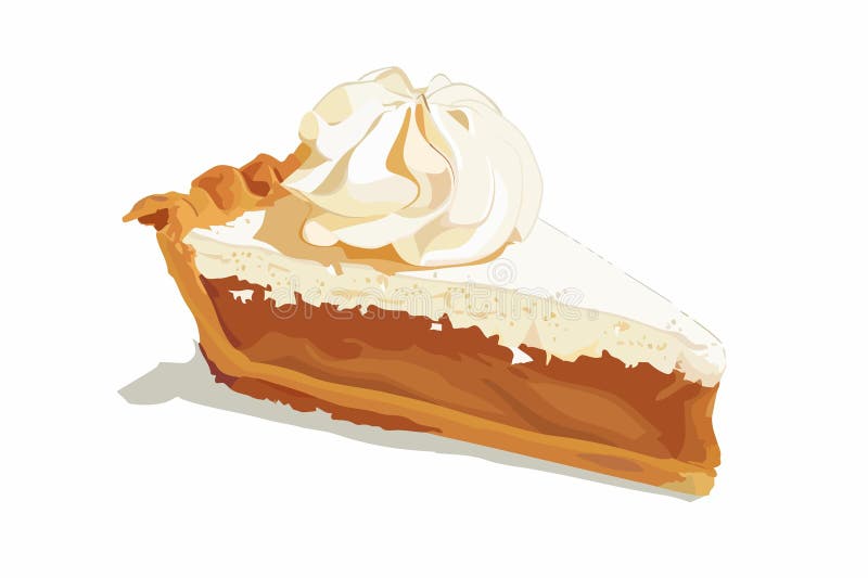 Pie with Whipped Cream Isolated Vector Style Stock Vector ...