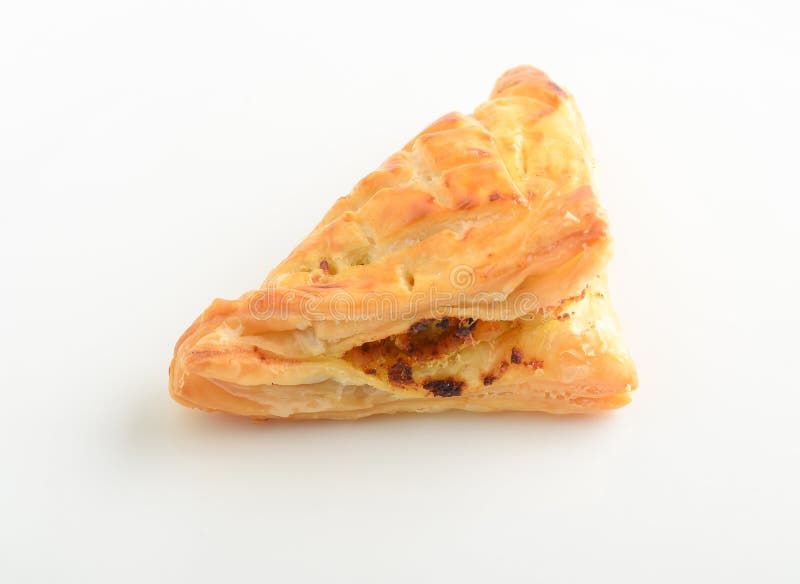 Triangle Pie On White Plate Stock Photo - Image of gourmet, cooked ...