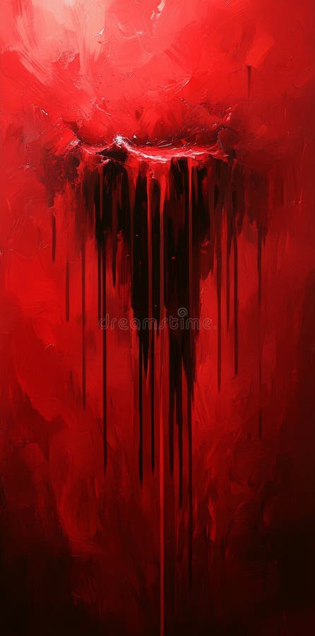 A Piece of Abstract Art Featuring Strong Red and Dark Blue Strokes ...