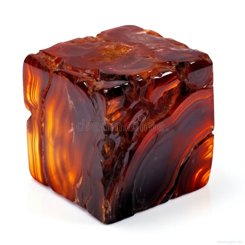 A Piece of Amber Isolated on a White Background, Close-up Stock ...