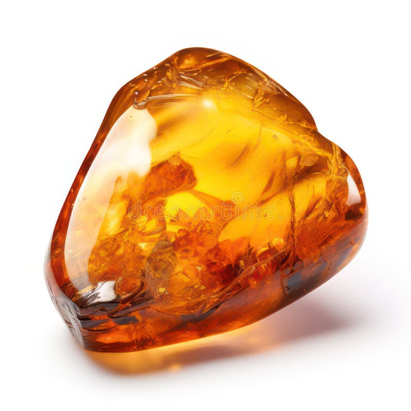 Piece of Amber Isolated on White Created with Generative AI. Precious ...