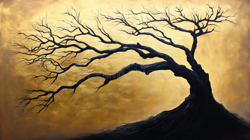 A Piece of Art Featuring a Tree Branch with Leaves, Embellished with ...