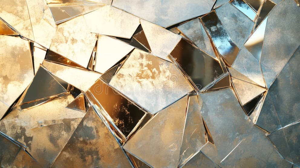 A Piece of Artwork Made of Broken Glass Stock Illustration ...