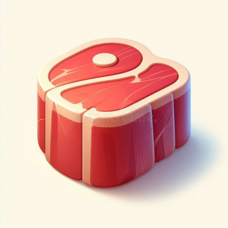 Piece of Beef. 3D Cartoon Illustration on a Light Background Stock ...